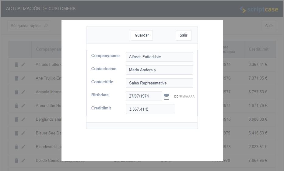 Tutorial Formulario Grid Editable View En Modal Tutoriais Scriptcase